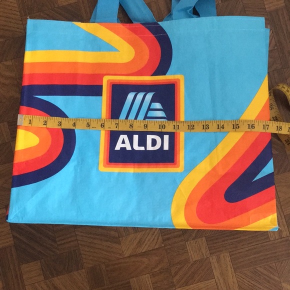 Aldi | Bags | 2 Aldi Large Retro Rainbow Design Large Reusable Shopping ...